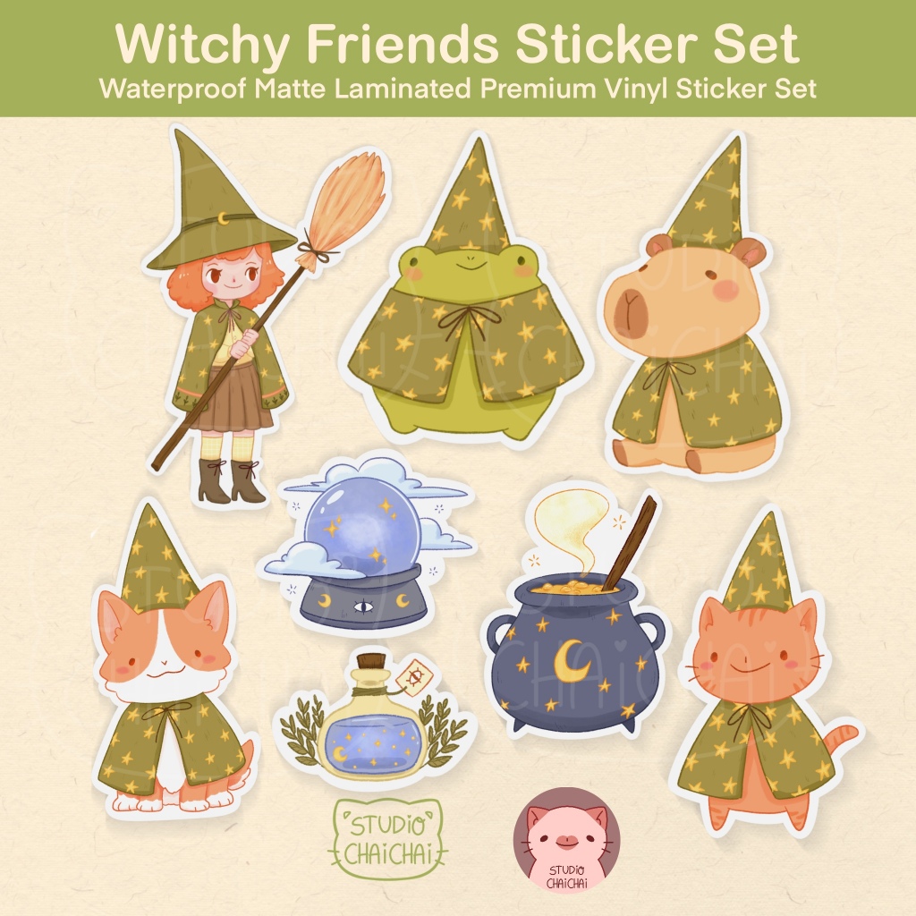 Witchy Friends Sticker Set | StudioChaichai | Cute Laptop Stickers ...