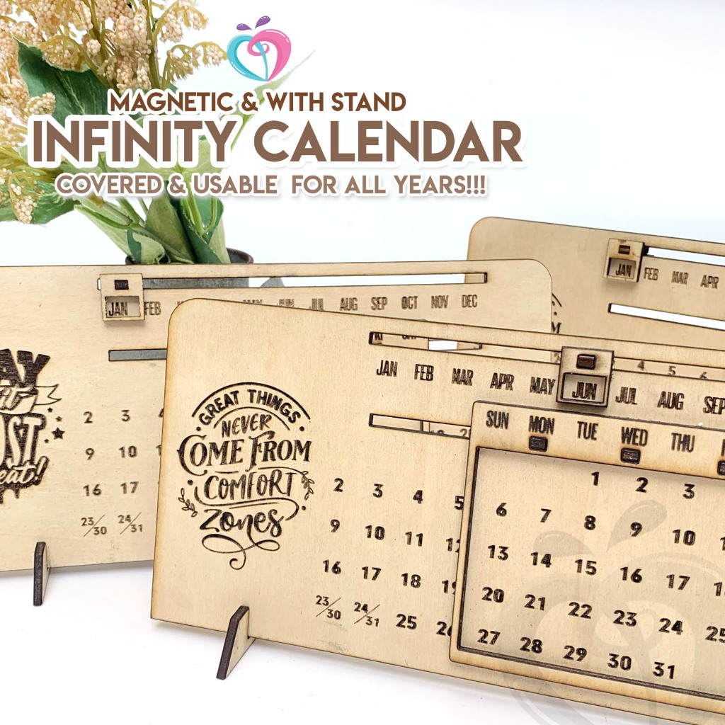 Magnetic Infinity Desk Calendar, Calendar for all years, Desk Calendar ...