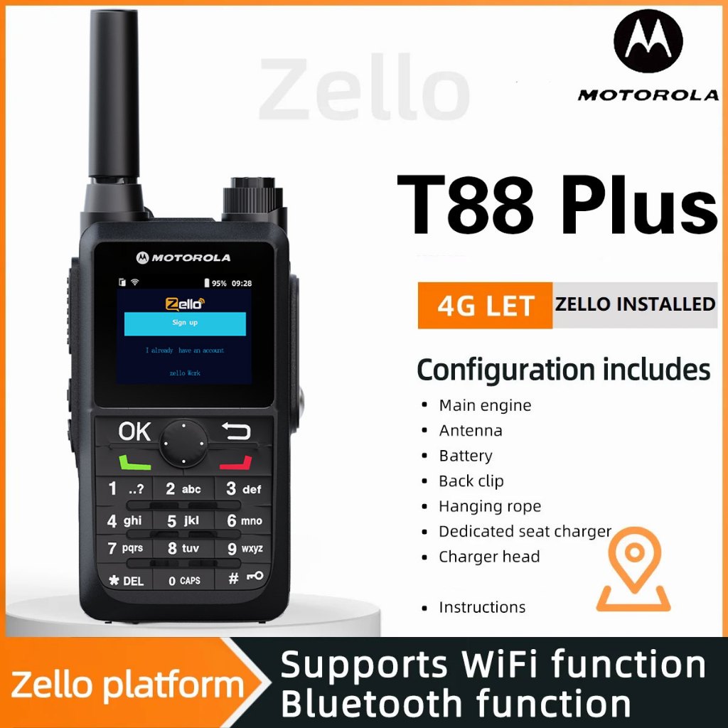 MOTOROLA T88 sim card poc radio walkie talkie long range zello mobile ...