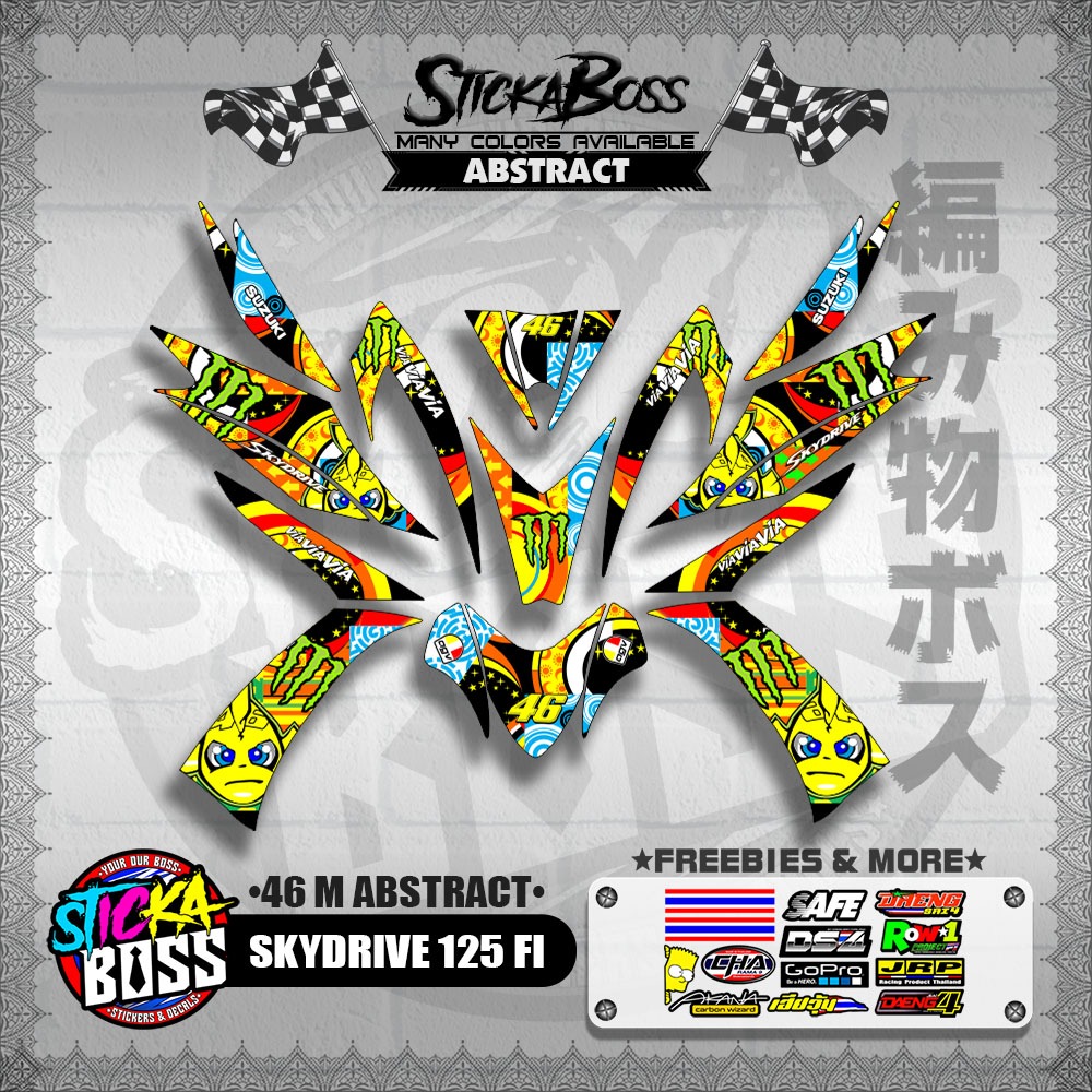 STICKER DECALS for SKYDRIVE 125 FI (46 M ABSTRACT) By STICKABOSS (SOFIE ...