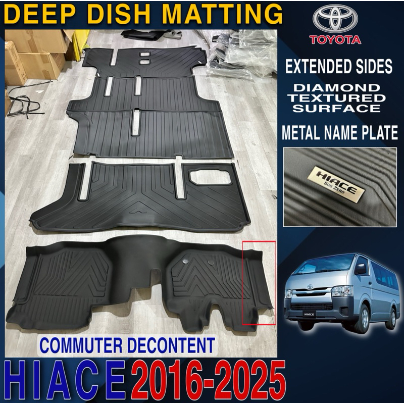 TOYOTA HIACE COMMUTER DECONTENT 2016-2025 DEEP DISH MATTING | Shopee ...