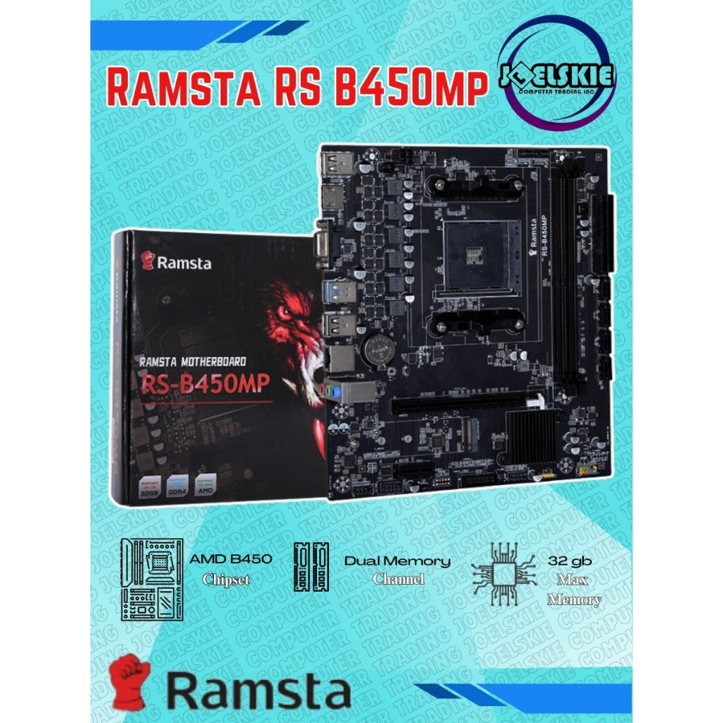 Ramsta B450/A320M ATX Motherboard Support AM4 Socket Series A and AMD ...