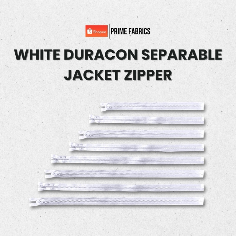 18" to 32" White Duracon Separable Jacket Zipper (Per Piece) | Shopee Philippines