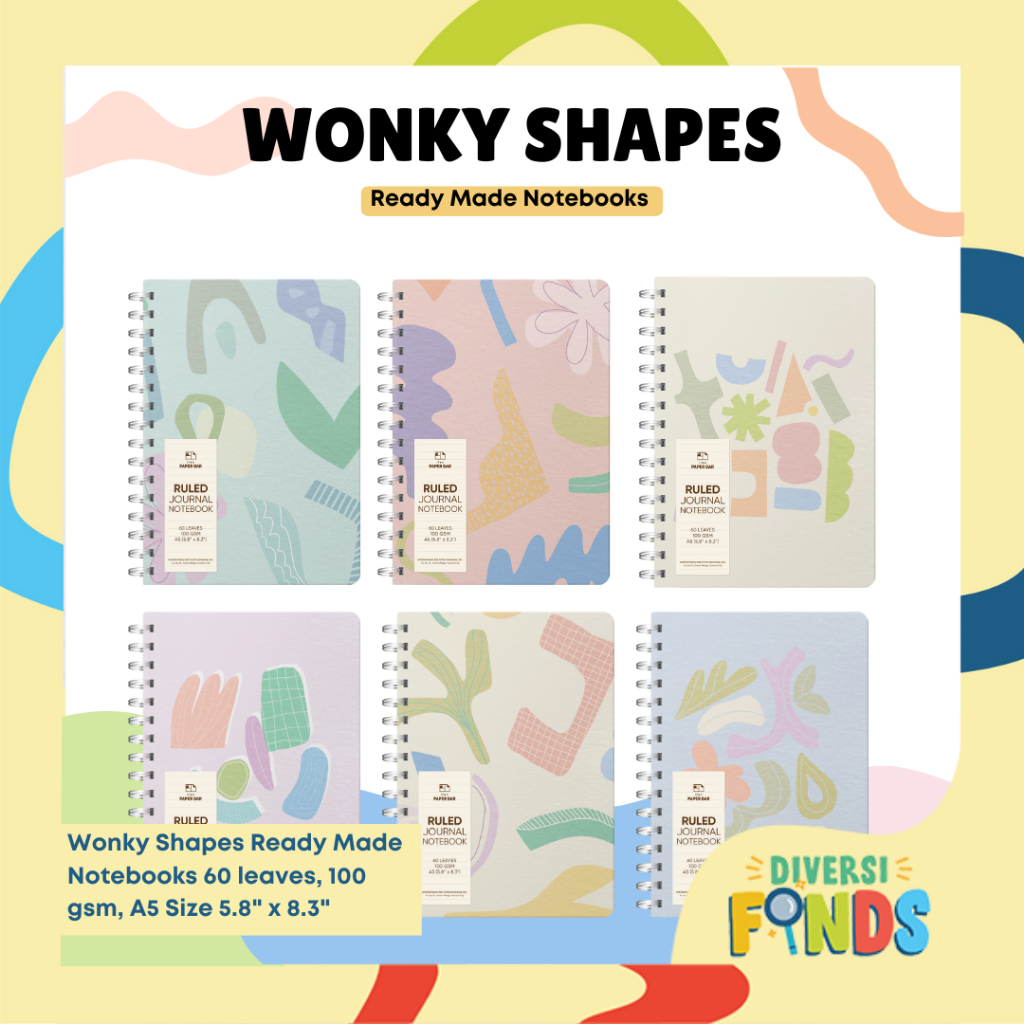 Limited Edition Premium Notebook - Wonky Shapes - 60pgs / 100gsm / A5 ...