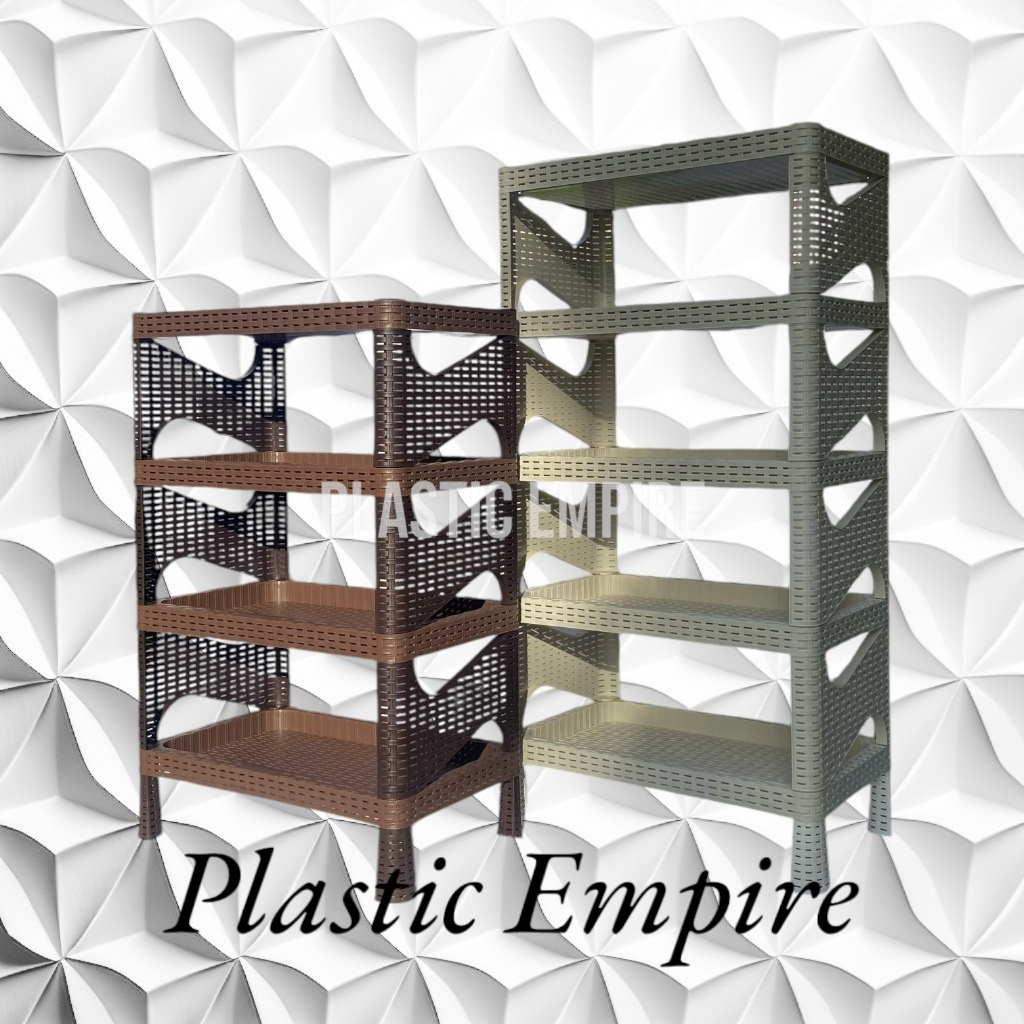 Centrix Multi-Layered Rattan Utility Rack Plastic Storage Rack Household Organizer 2L/3L/4L/5L ...