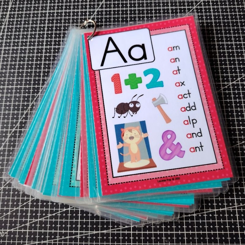 Alphabet Phonics Flashcards with Words List Laminated Reading Practice ...