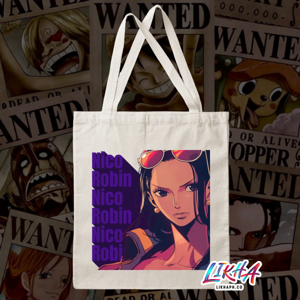 ONE PIECE NICO ROBIN DESIGN CANVAS TOTE BAG - Natural Color WITH ...