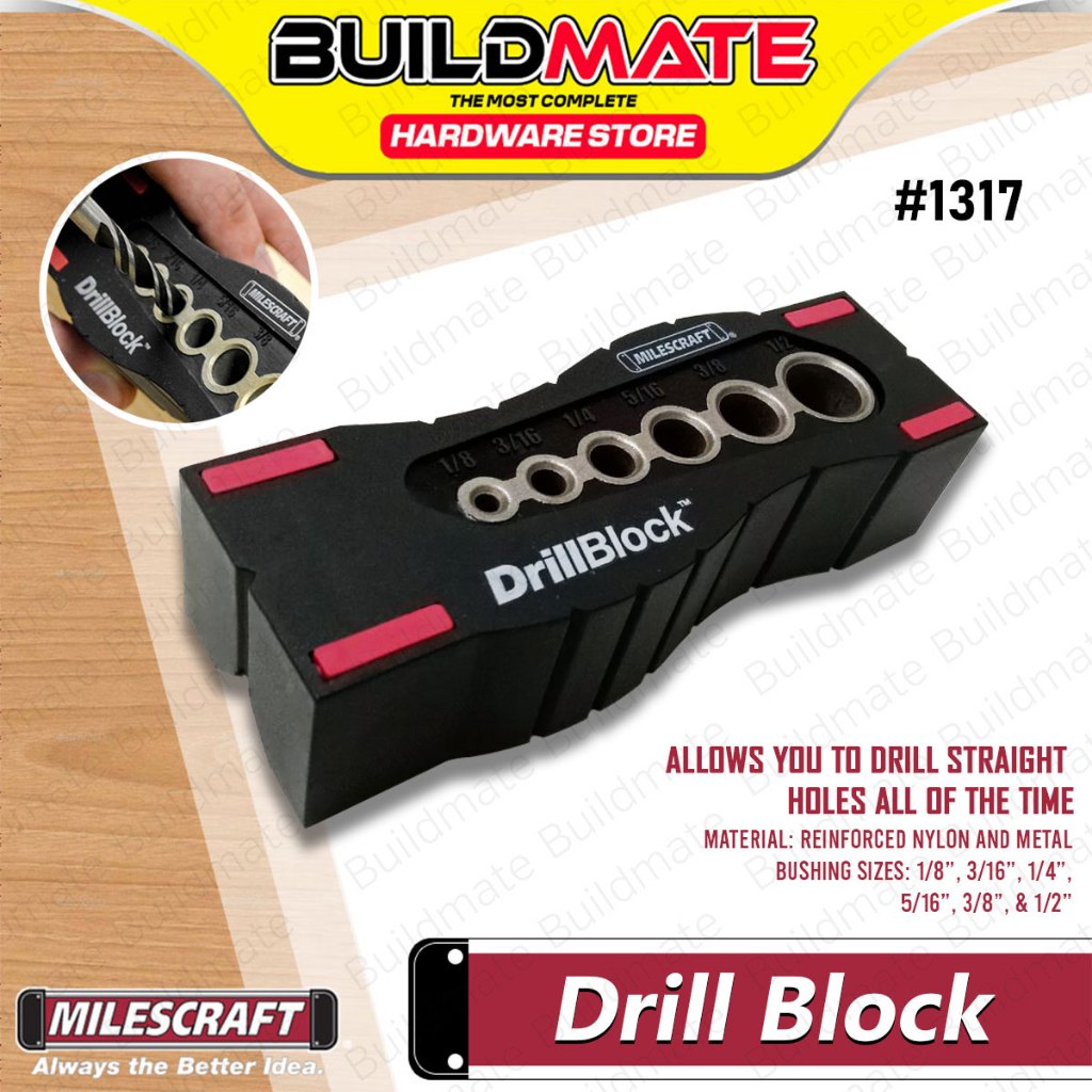 BUILDMATE Milescraft Drill Block Inch in Cut Case Handheld Drilling ...