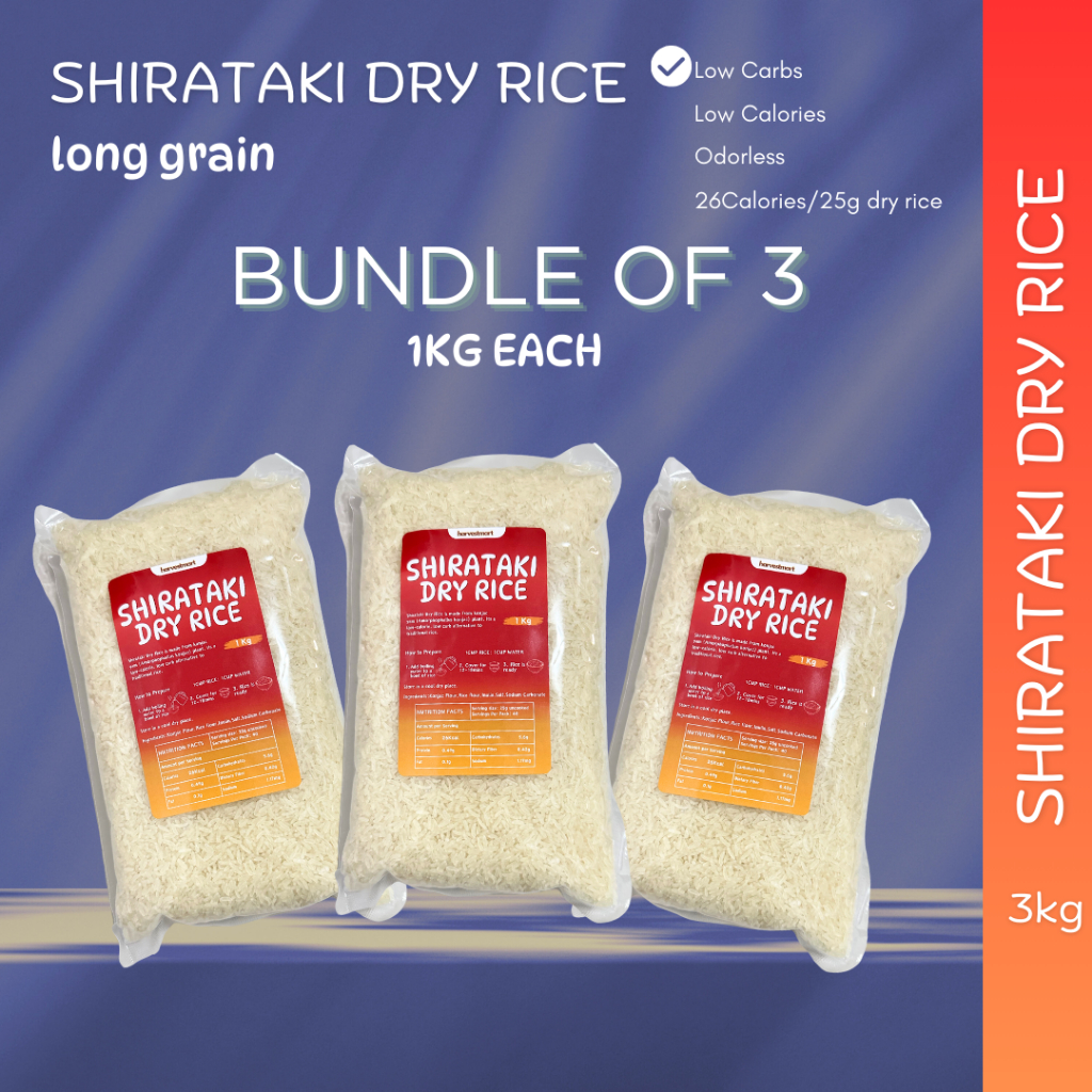 3kg Bundle Harvestmart Shirataki Dry Rice Low calorie low carb rice ...