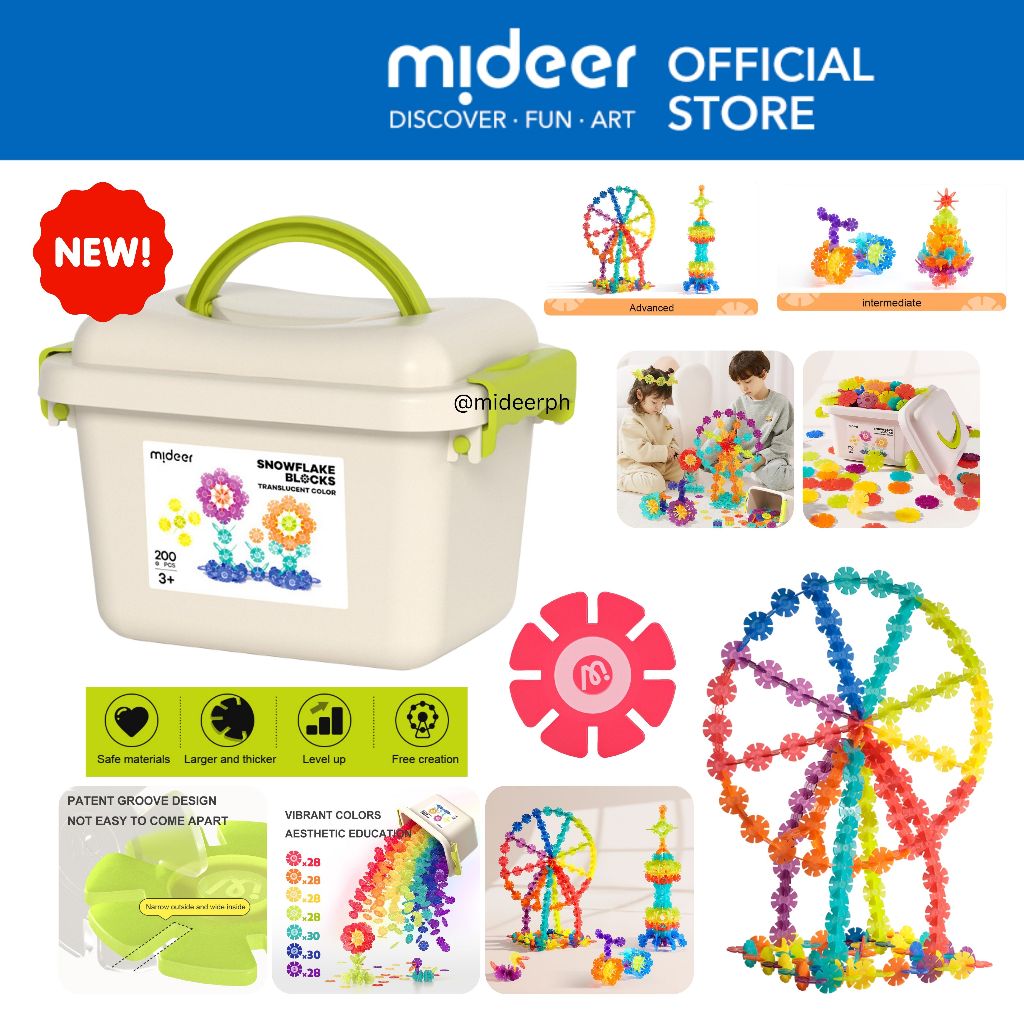 Mideer Snowflake Blocks 200pcs by Mideer | Shopee Philippines