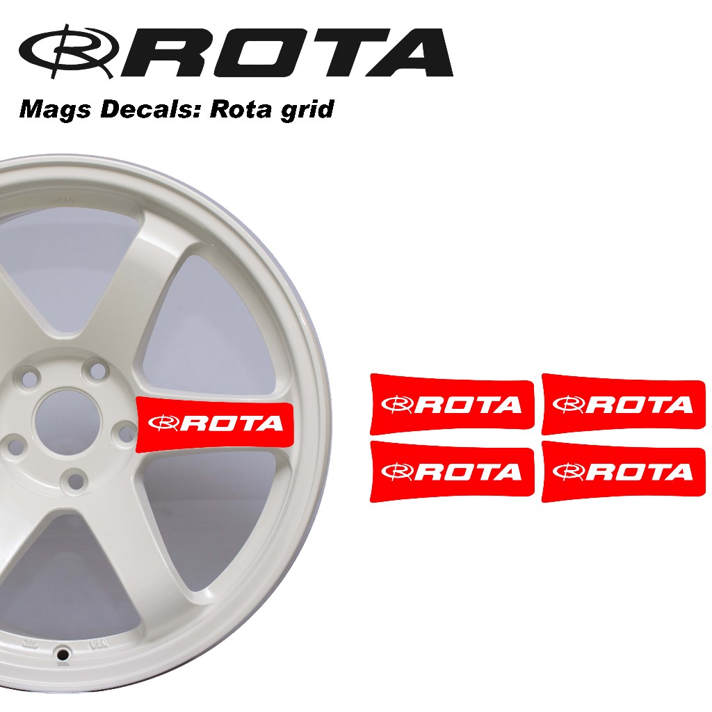 [4pcs] Rota Grid Drift Stickers Mags Decal Outdoor Vinyl Cutout ...