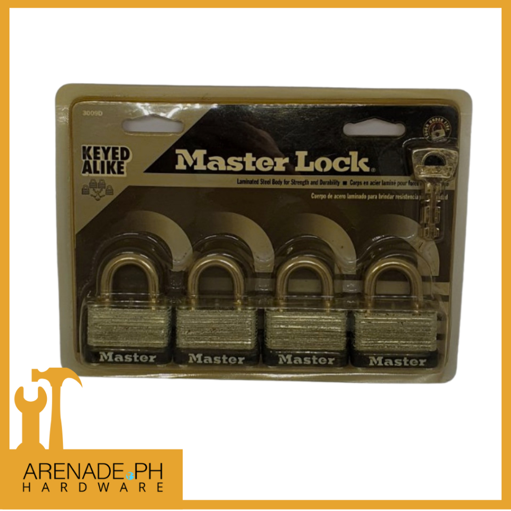 Master Lock Keyed Alike Laminated Steel Body Padlocks 4 Count (3009D ...