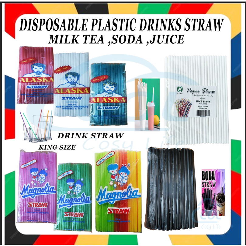 Disposable Plastic , Paper , Boba Drinking Straw COSY LIFE | Shopee ...