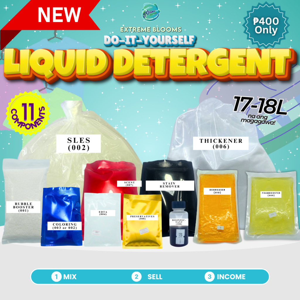 Extreme Blooms DIY Liquid Detergent Kits 17 to 18Liters Yield | Shopee Philippines