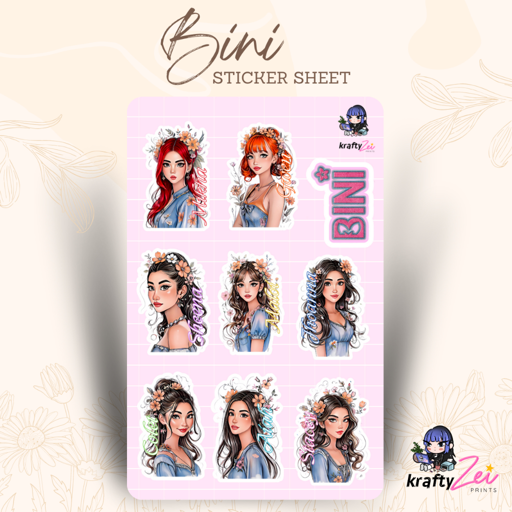 Bini Sticker Sheet | Journal Sticker | Shopee Philippines