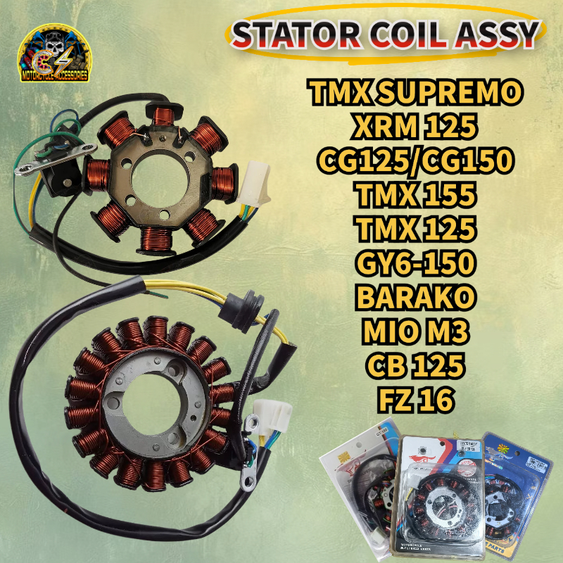 CS MOTORCYCLE STATOR COIL ASSY PURE COPPER TMX SUPREMO XRM 125 CG125 ...