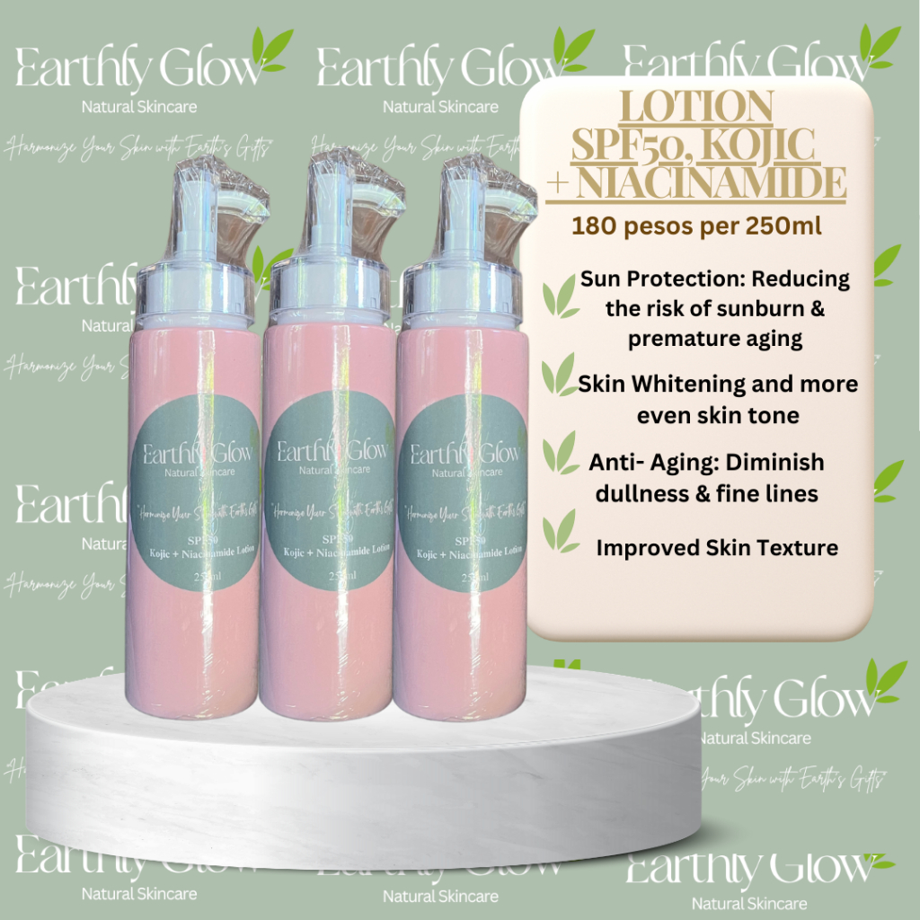Earthly Glow Lotion ( SPF 50 + Kojic + Niacinamide) 250ml | Shopee ...