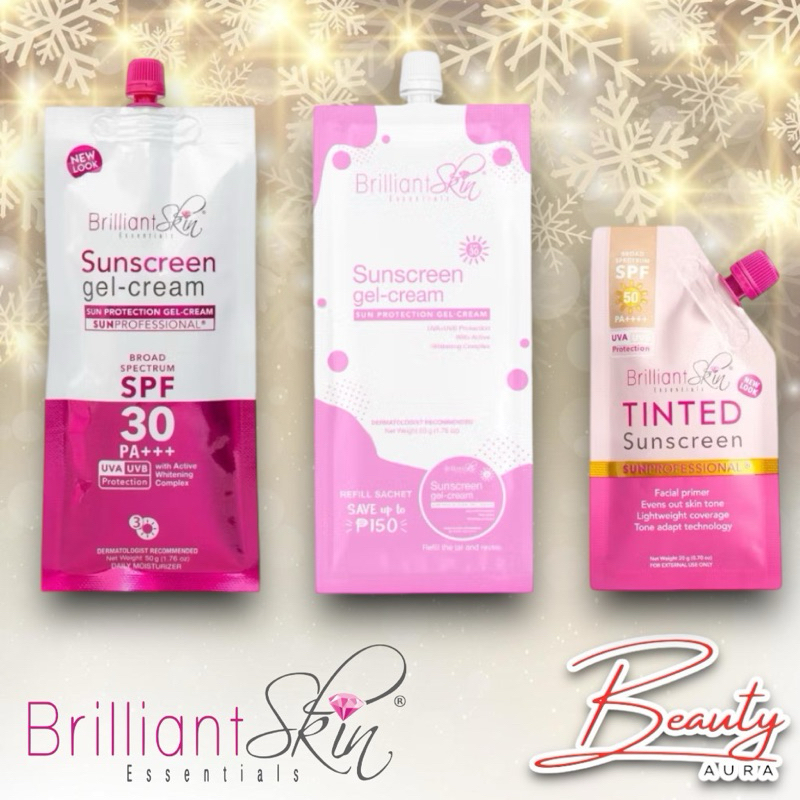 Brilliant Skin SUNSCREEN GEL CREAM 50g SPF30 (Original) | Shopee ...