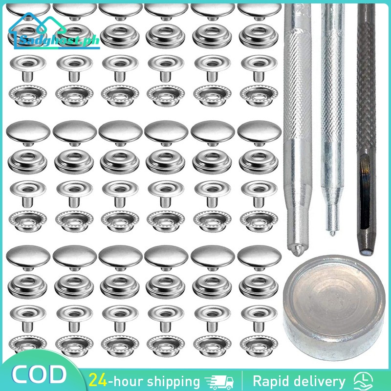 200Pcs 15mm Snap fastener set Stainless Steel Boat Canvas Screw Snap ...