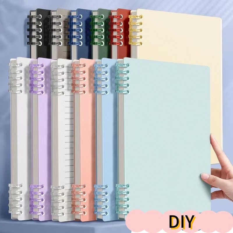 B5 Refillable Notebook Big Notepad Hard Cover Loose Leaf Line Binder Notebooks Stationery T