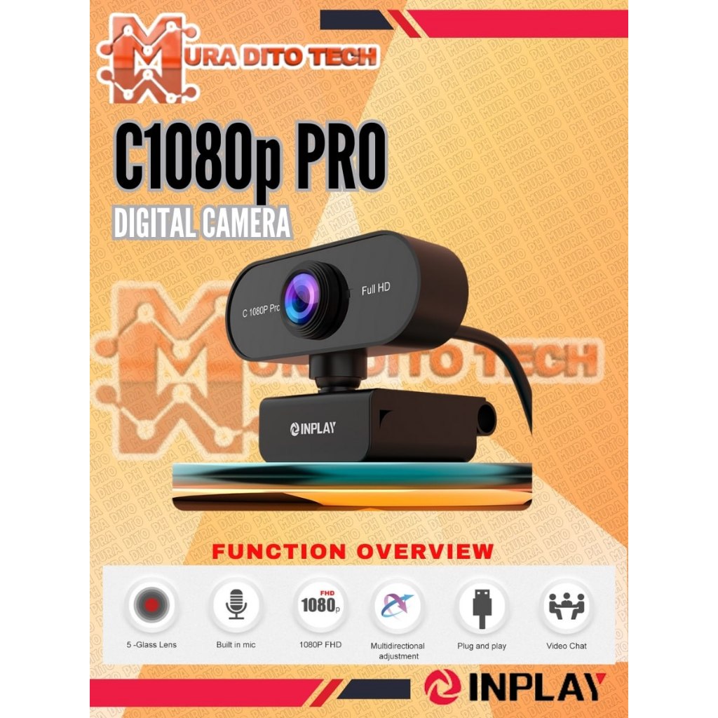 INPLAY C1080PRO webcam 1080p HD computer camera/Laptops camera/USB 2.0 ...