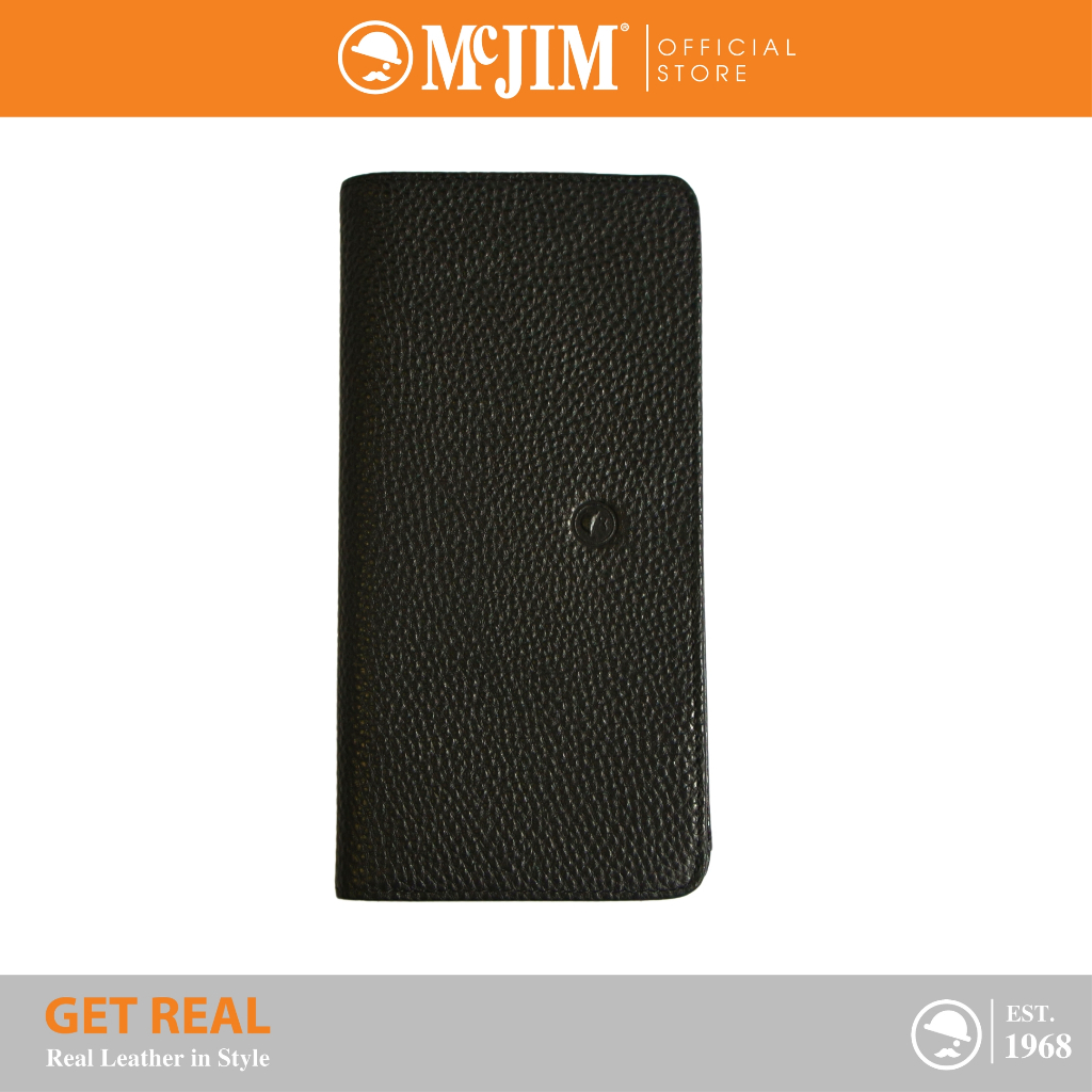 McJim Classic Long Leather Billfold Wallet (Genuine Leather) | Shopee ...