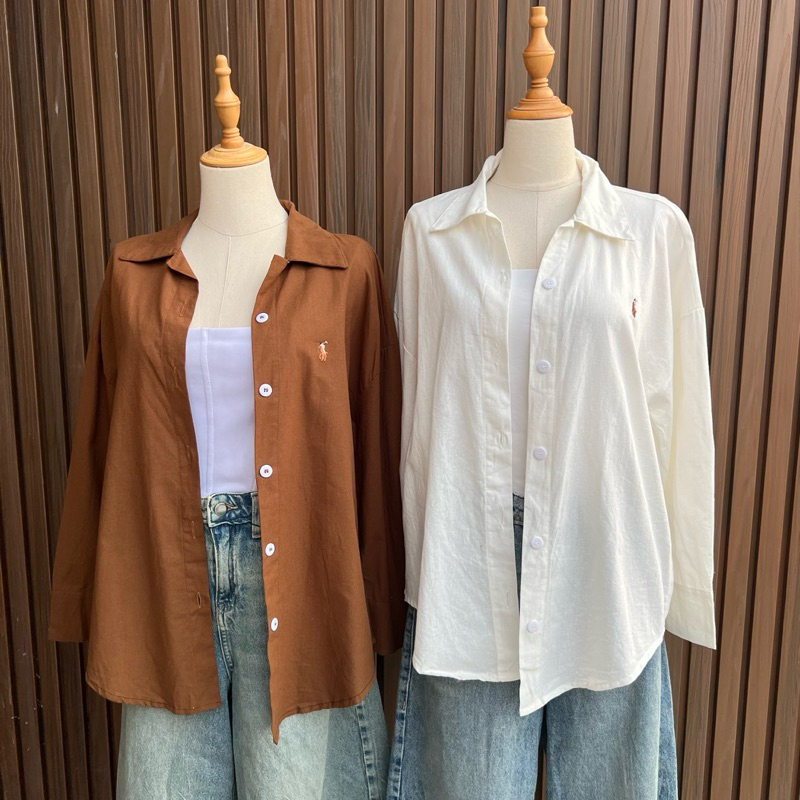 Ralf Polo Long Sleeve Linen Plain •TIA_ngge | Shopee Philippines