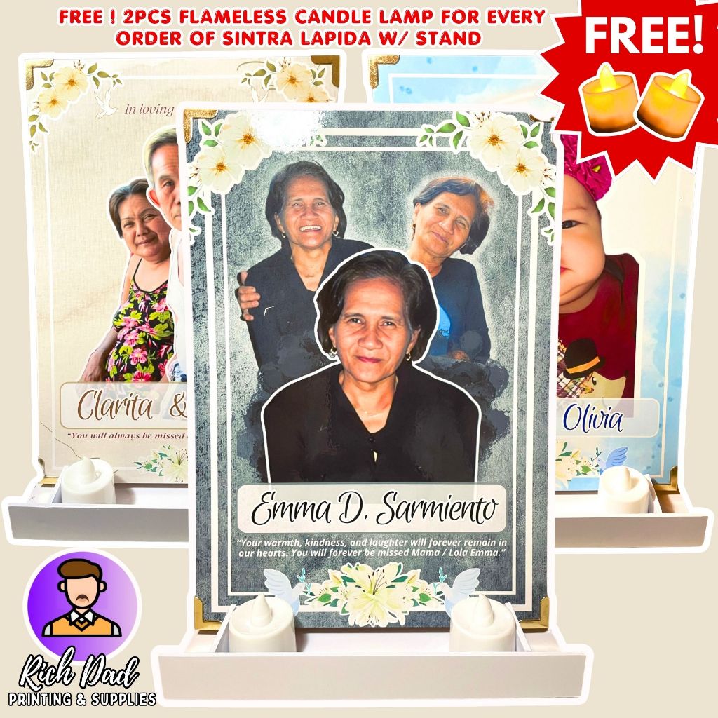 SINTRA LAPIDA / PERSONALIZED MEMORIAL PHOTO IN SINTRA BOARD | Shopee ...