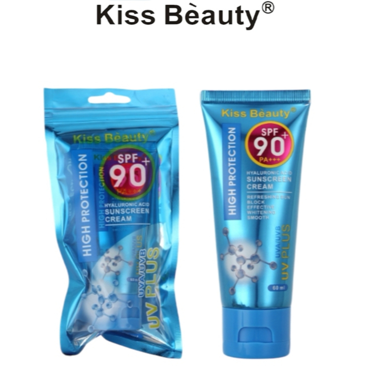 KISS Beauty Facial Sunscreen Cream with Hyaluronic Acid, High Protection SPF90 PA+++ - Skincare ...