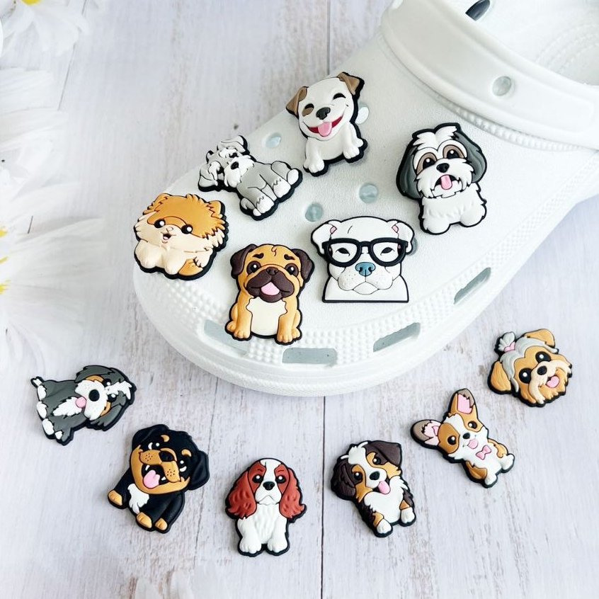 Cross Cute Dog Pet dogs Poodle Jibbitz Pins for shoes bags High quality ...