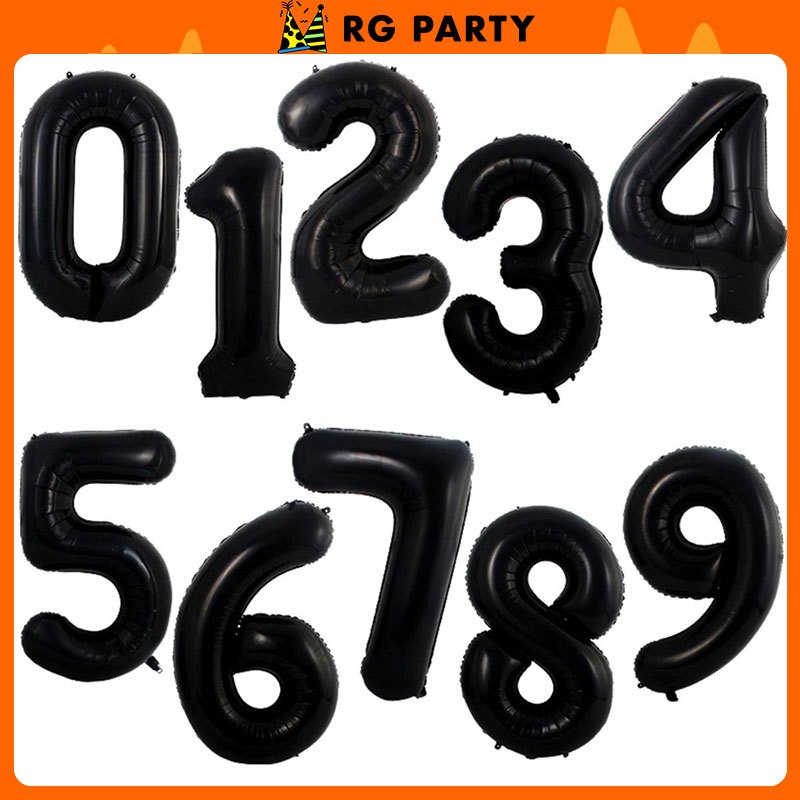 RG PARTY 32 Inch Foil Balloon Black/Gold/Silver/RED/ROSE GOLD Number ...