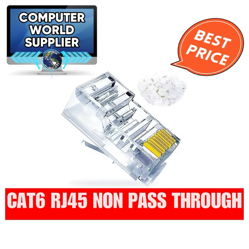 100PCS RJ45 Connectors No Pass Through Gold Plated Modular Plug UTP for ...