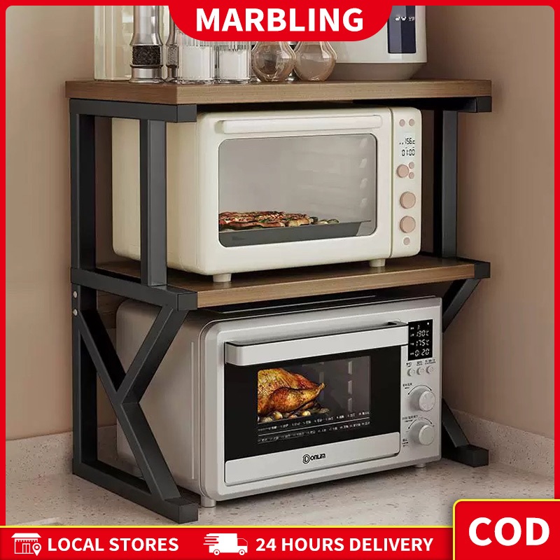 ⚡COD⚡Microwave Rack Kitchen Organizer Countertop Storage Rack Modern ...