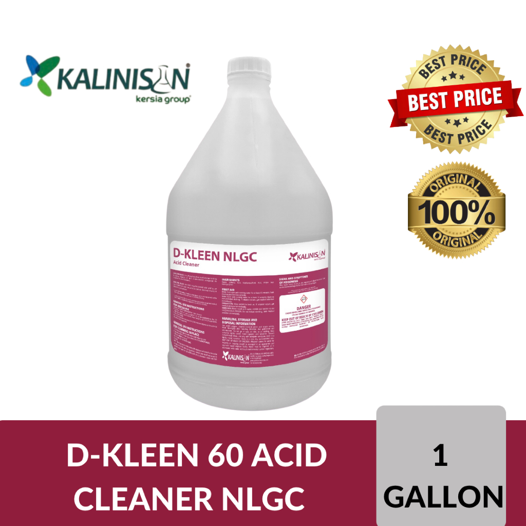 Kalinisan D-Kleen 60 NLGC Acid Cleaner Descaler Delimer 1 Gallon (3.8 ...