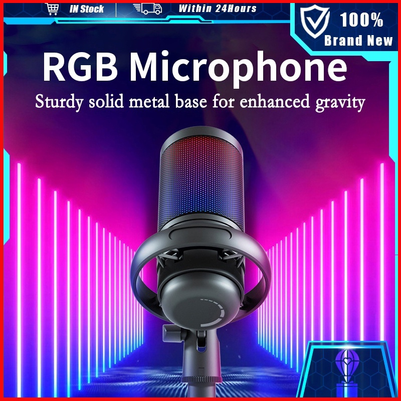 Me6D RGB USB Microphone Gaming USB Mic Plug and Play Noise Reduction ...