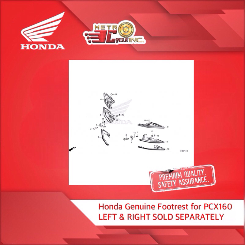 Honda Genuine Footrest for PCX160 LEFT & RIGHT SOLD SEPARATELY | Shopee ...