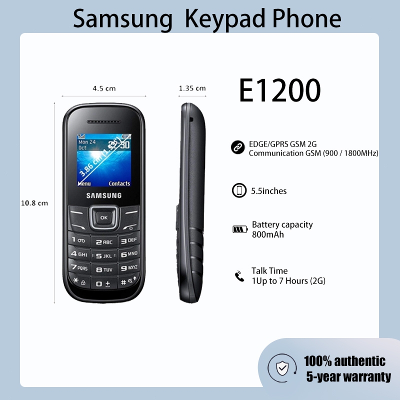 SAM keypad phone original sam E1200 keypad cellphone Single SIM Basic ...