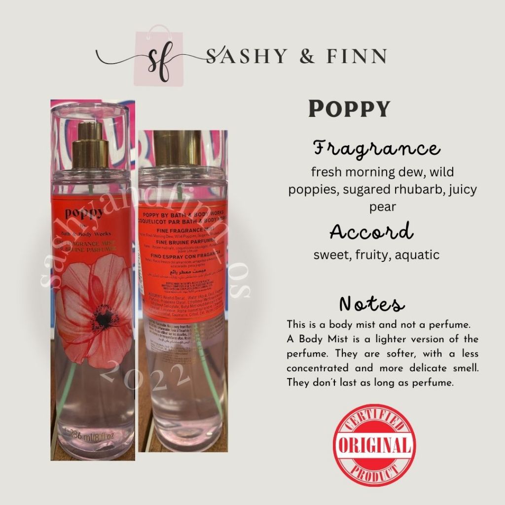 Poppy - BBW Fragrance Mist 236ml | Shopee Philippines