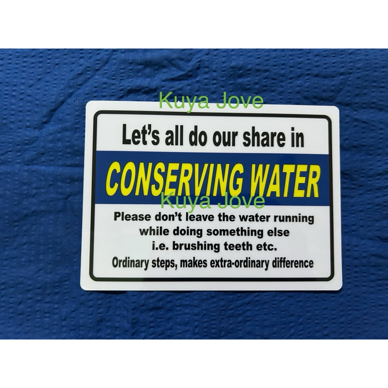 Conserve Water Signage | Shopee Philippines