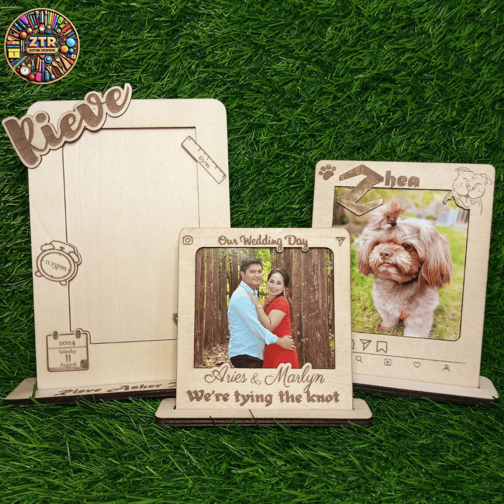 Personalized Wooden Picture Frame with Stand – Custom Name Engraving ...