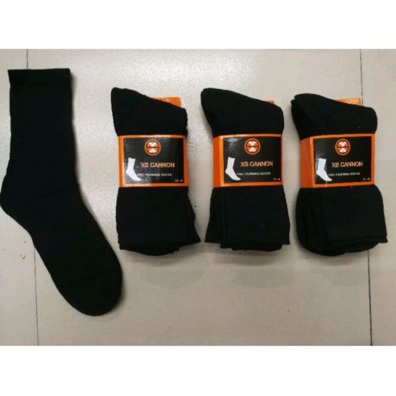 3/6/12pcs Combat Socks/Medyas Mahaba Makapal Plain Black Plain White ...