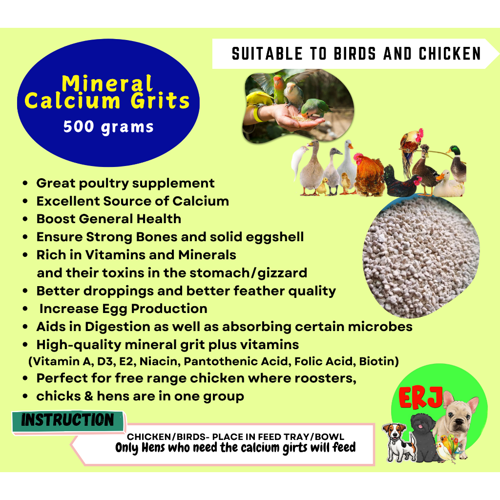 Mineral Calcium Grit for Chicken/ Parrot /Bird 1/2 kilo 500grms ...
