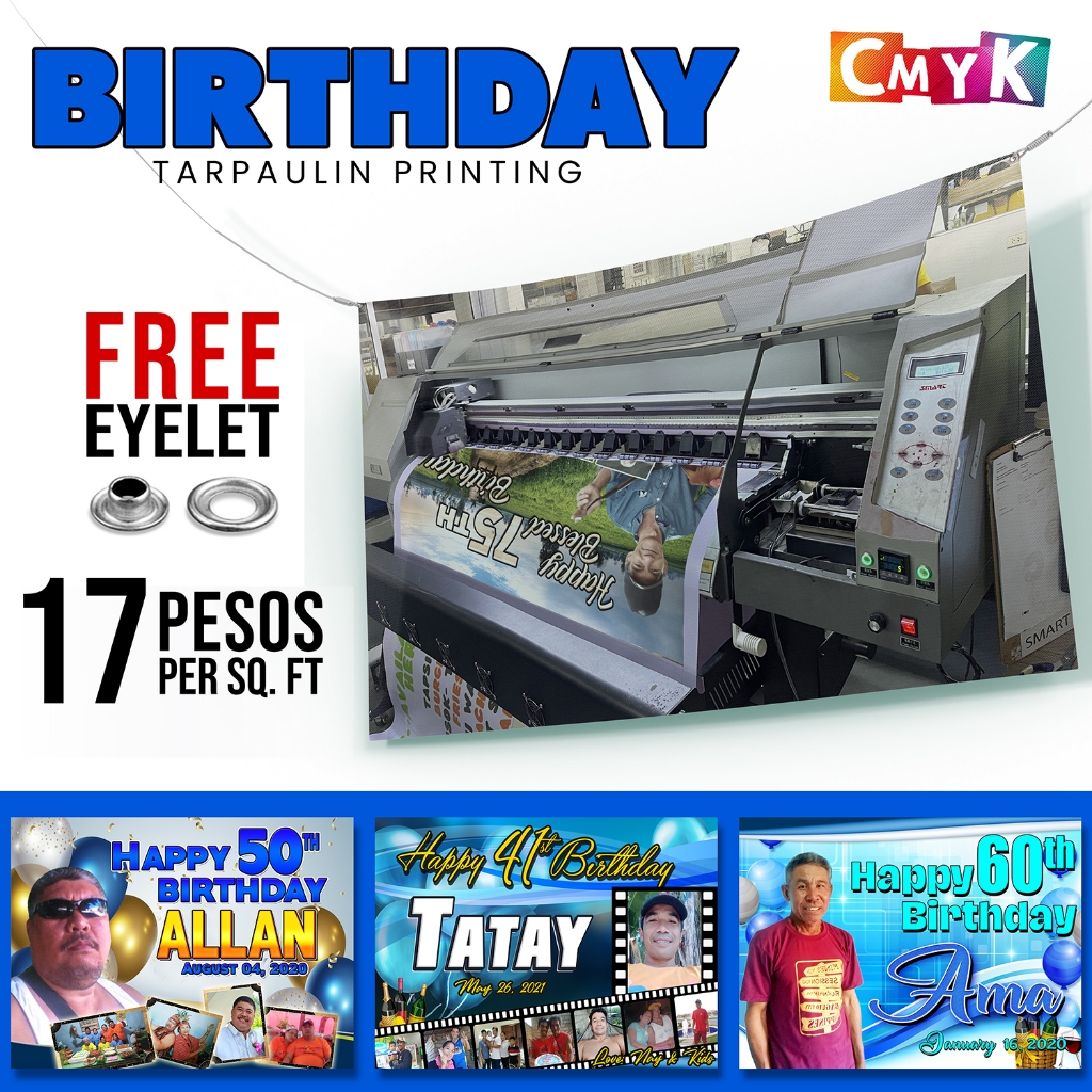 CMYK Customized Tarpaulin Printing Banner Signage Birthday Christening ...