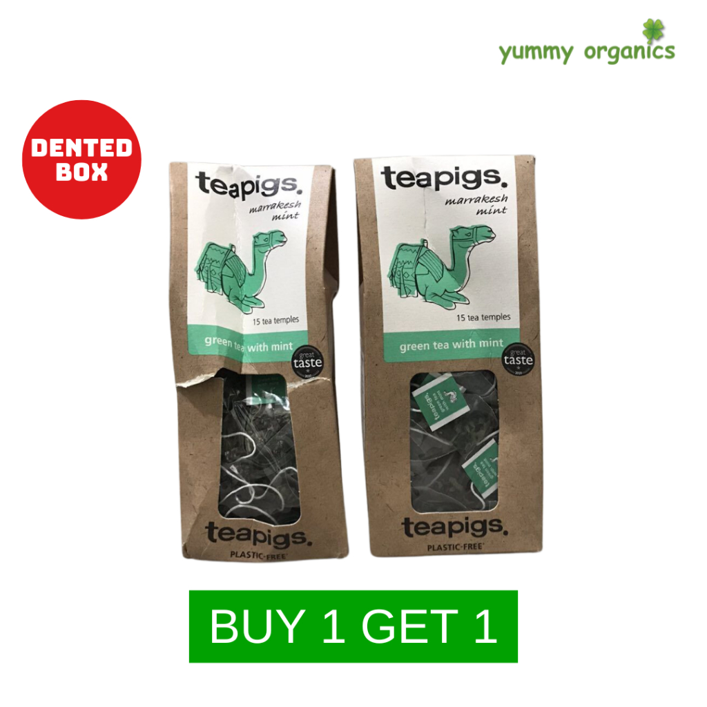 TEAPIGS GREEN TEA W/ MINT x15 tea temples DENTED BOX BUY 1 TAKE 1 (EXP ...
