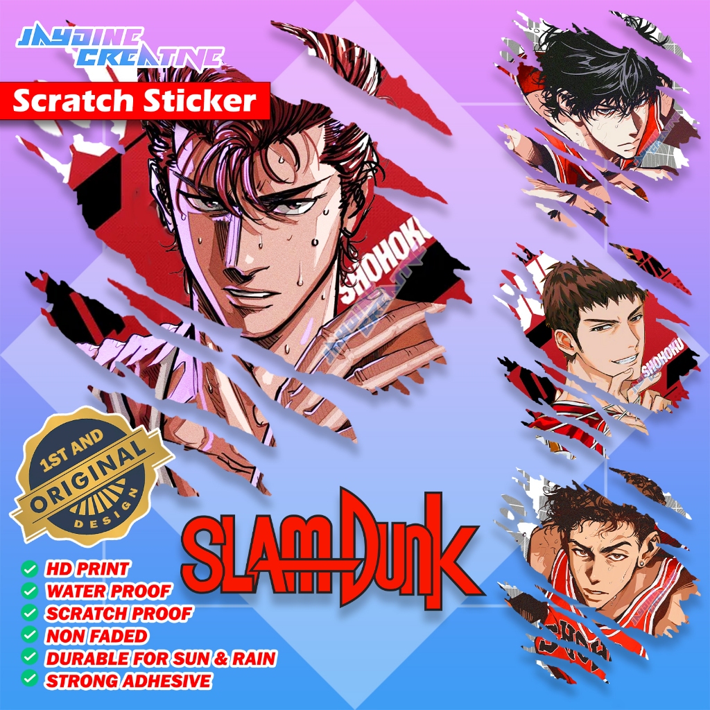 Slam Dunk Scratch Design Sticker, Indoor Outdoor Vinyl Sticker ...