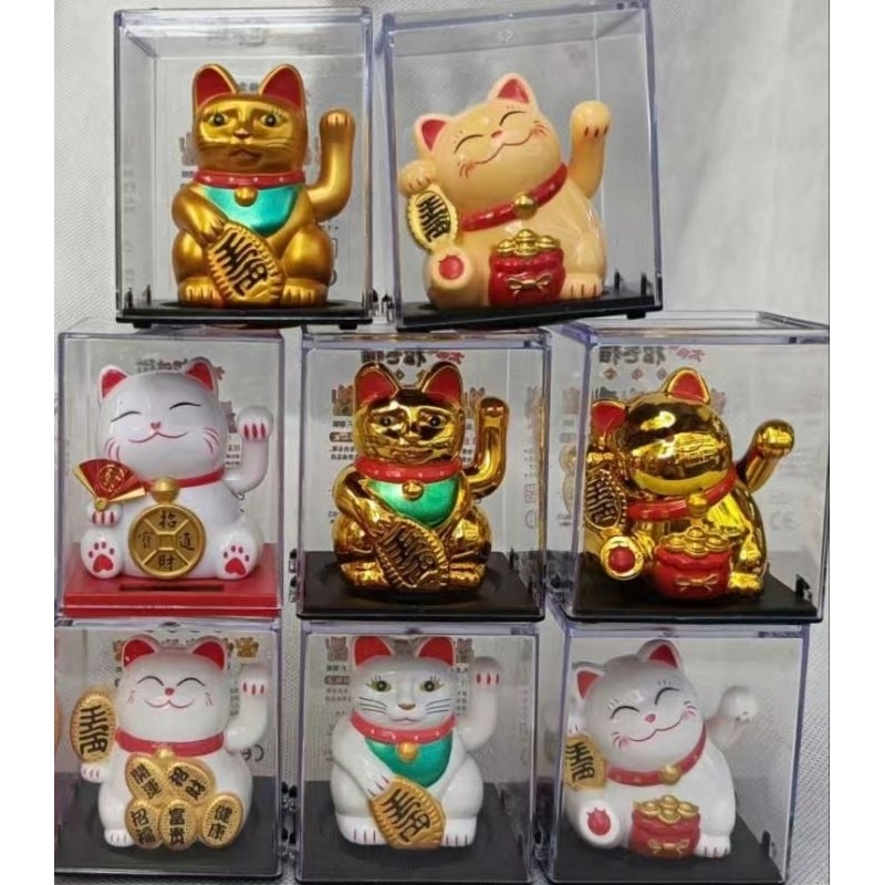 mini lucky cat maneki neko cat figurine for luck and business | Shopee ...