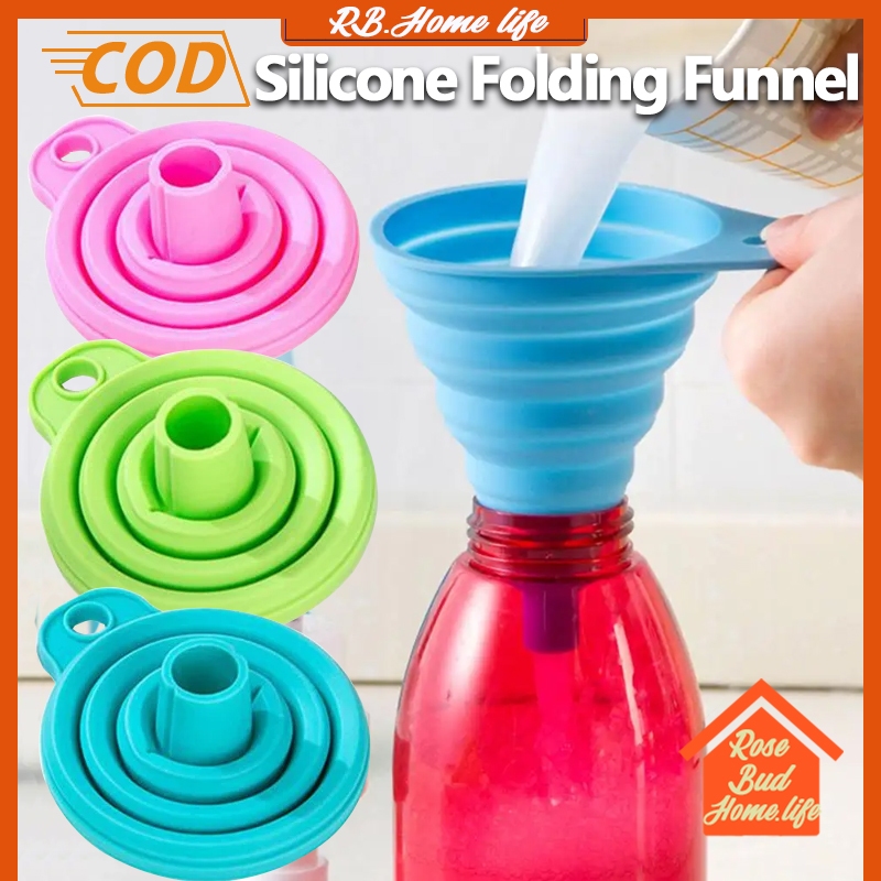 RB 1pc Food grade silicone folding funnel kitchen oil funnel Silicone ...