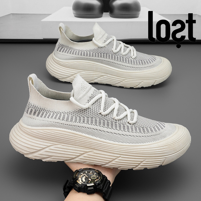 Men's shoes summer breathable woven sneakers black mesh shoes Joker ...