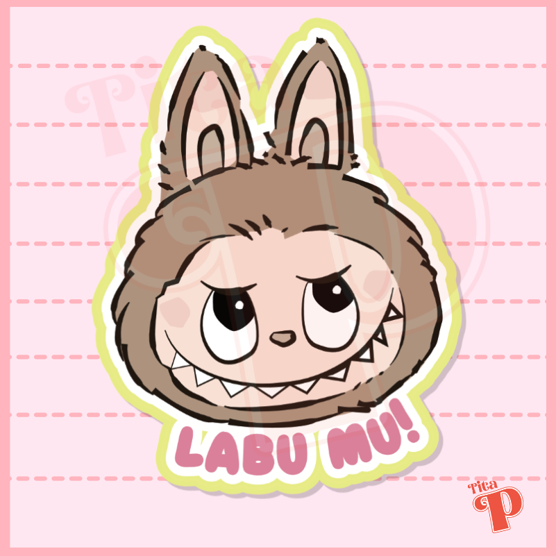 labu mu! - witty vinyl waterproof sticker labubu inspired - fan art ...