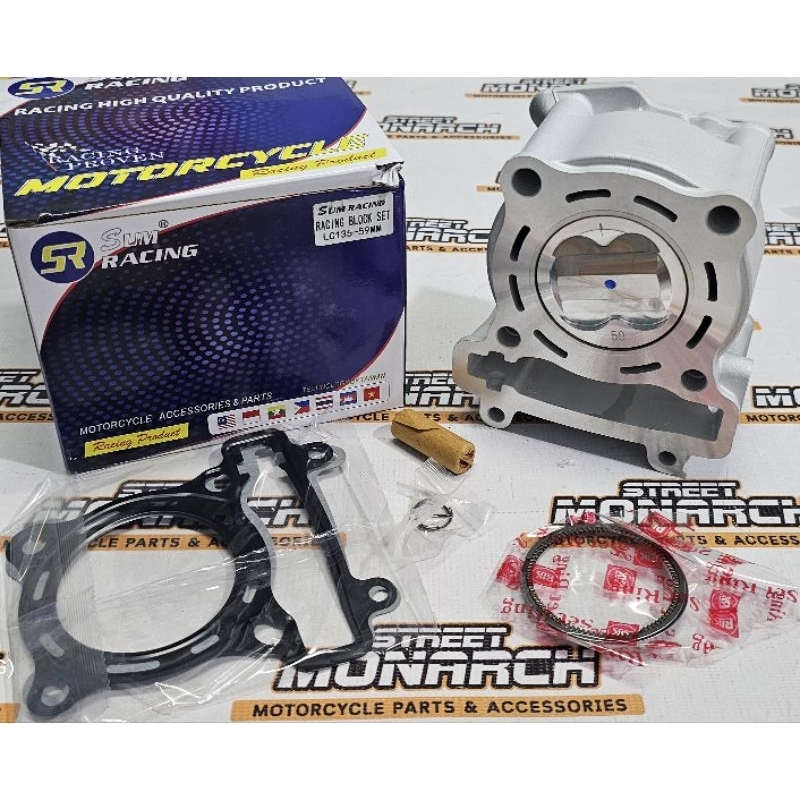 SUM RACING CHROME BORE BLOCK KIT 59 MM / 65 MM FOR YAMAHA SNIPER 135 MX ...